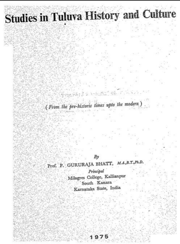 Studies In Tuluva History And Culture | Historical Mangalore