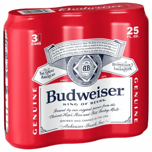 Budweiser Beer 3pk - 25oz Cans | Crafted Selections