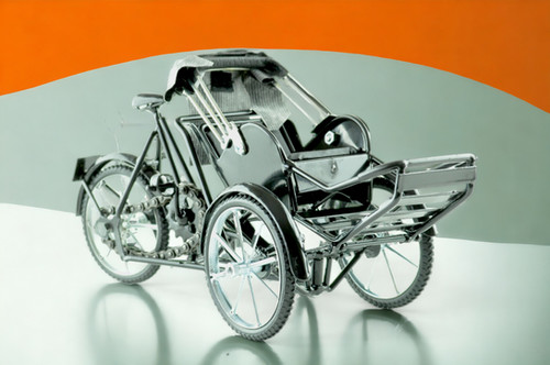 Xich-Lo Handcrafted Metal Model 3-Wheeled Bicycle Pulled Rickshaw Black ...