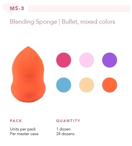 MS-3 BLENDING SPONGE - BULLET SHAPE (1DOZEN) | AMORUS TX