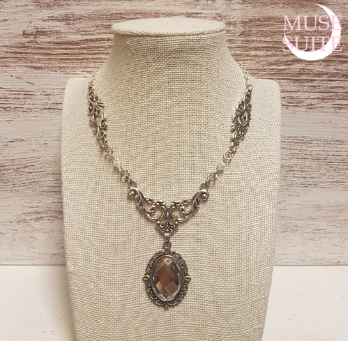 Baroque Necklace, victorian collar with a cameo and swarovski elements ...