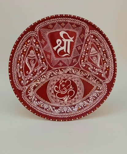 Kumaoni Aipan Pooja Thali – Hand-painted Devotional Plate ...