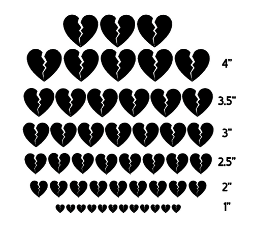 Broken Heart Decal Pack | Dory's Decal's