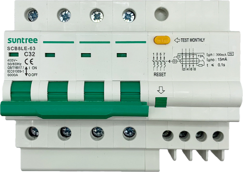 RCBO Suntree 63 4P 300mA | chaisinsolarcell