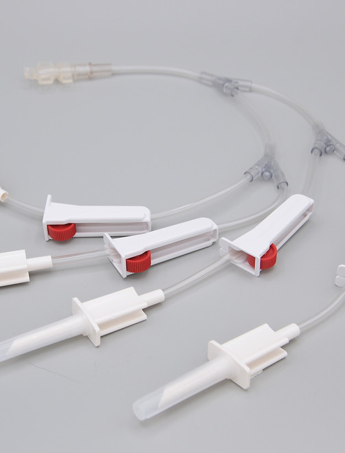 Fluid transfer sets, connecting lines and administration sets