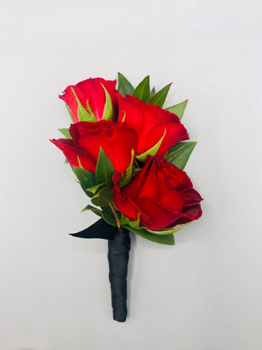 Classic Red Spray Rose Boutonniere | BowKay Designs | Local Flower ...