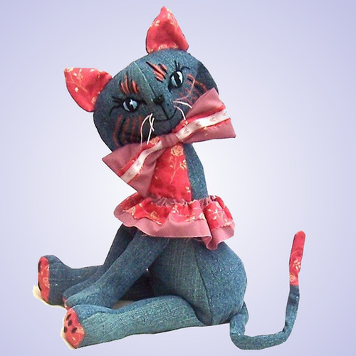 Raggedy cat soft toy sewing pattern | pcbangles