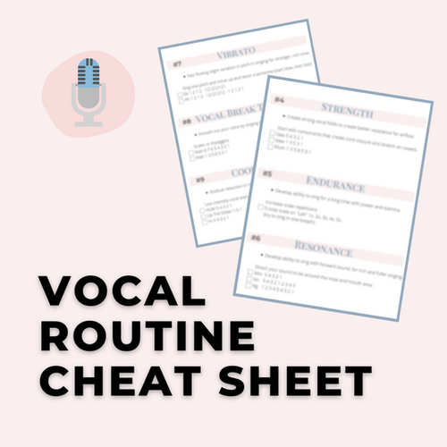 Vocal Routine Cheat Sheet | Tina's Vocal Studio