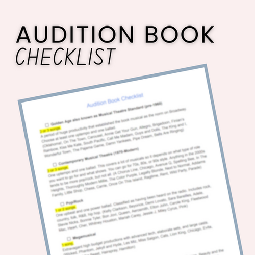 Audition Book Checklist | Tina's Vocal Studio