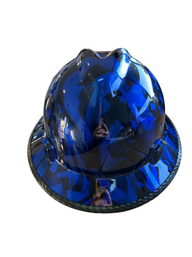 Hydro Dipped Full Brim MSA Kandy Blue Midngiht Flags w/edgegard | bagrbuck
