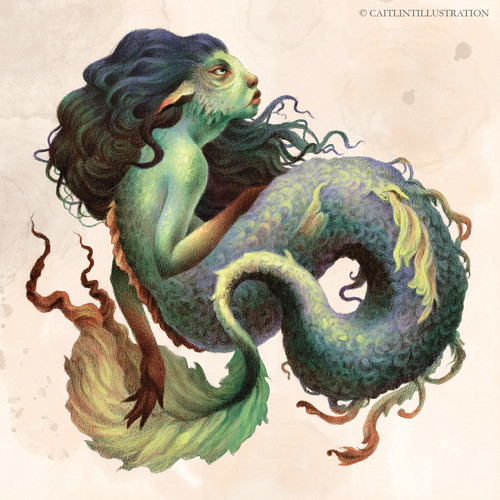 Cornish Folklore Card: Mermaid | CaitlinTIllustration