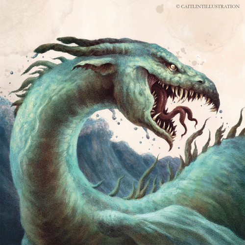 Cornish Folklore Card: Morgawr | CaitlinTIllustration