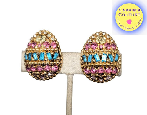 Vintage 1964 Signed Napier Ad Piece Pastel Rhinestone Easter Egg ...