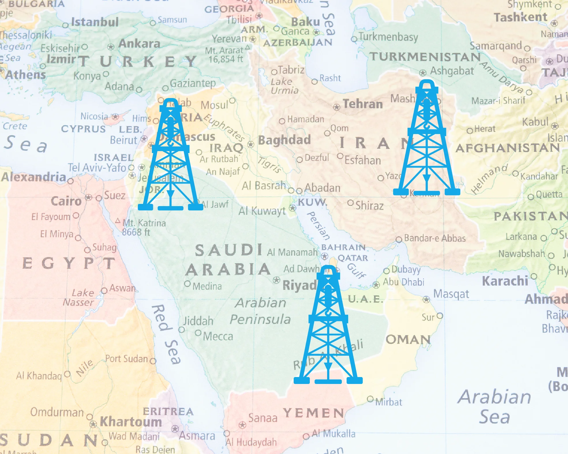 How is drilling in the Middle East upstream crude oil industry?