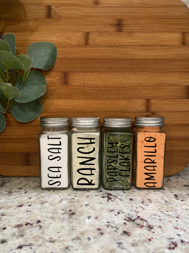 Customizable Script Kitchen Spice Jar Labels Vinyl Decal | Made42