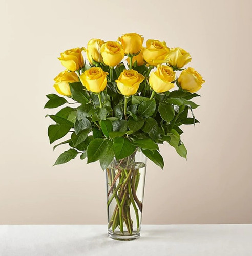Long Stem Yellow Rose Bouquet | FTH Floral