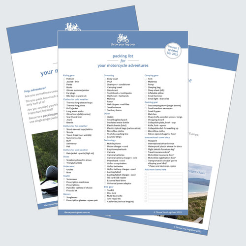 FREE packing list for your motorcycle tour | Throw Your Leg Over