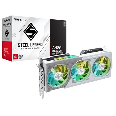 ASRock AMD Radeon RX 9060 XT Steel Legend OC 16GB GDDR6 Graphics Card ...