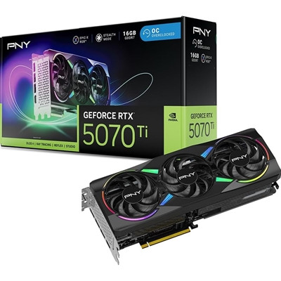 PNY NVIDIA GEFORCE RTX 5070Ti ARGB Epic-X RGB OC16GB, GDDR7 Graphics ...