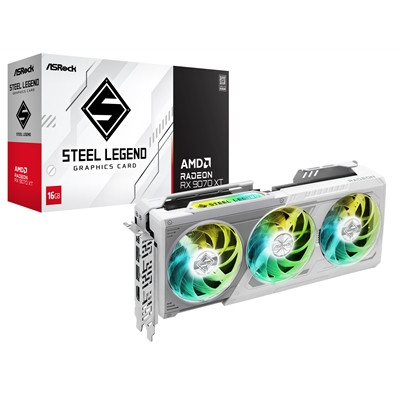 ASRock AMD Radeon RX 9070 XT Steel Legend 16GB GDDR6 Graphics Card ...