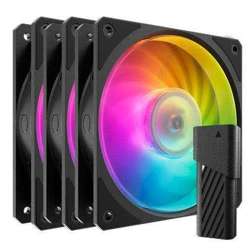 Cooler Master Mobius 120P ARGB PWM 120mm Case Fans (3-Pack), Ring Blade ...