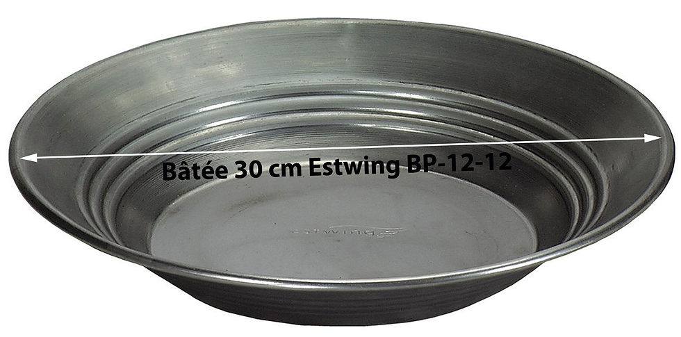 BP12-12 Bâtée d'orpaillage métal de 30 cm, pan américain Estwing d ...