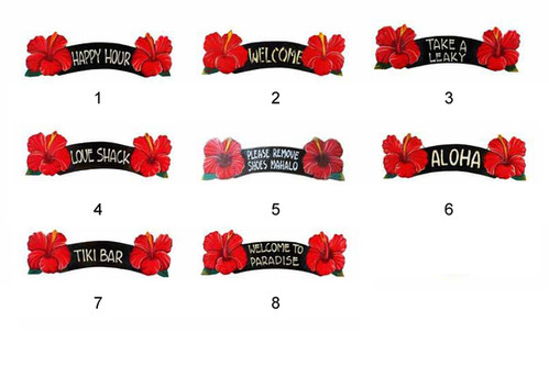 20" ALBESIA WOOD RED FLOWER SIGNS | tropicalshadeimports