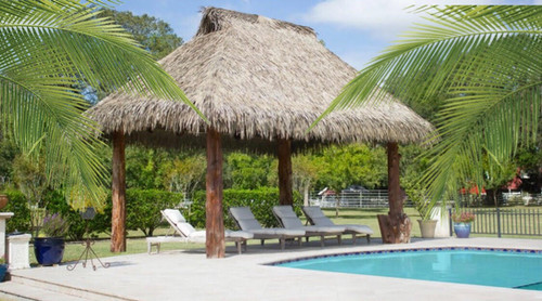 CUSTOM SIZE BAJA THATCH RECTANGULAR 4 POLE VENTED HUT ...