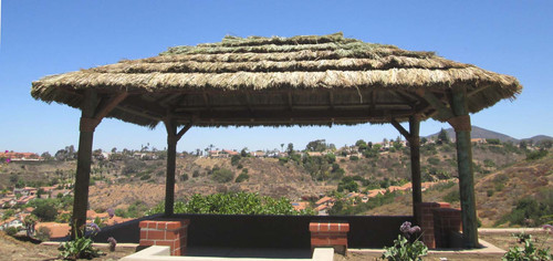12'x24' FIJI THATCH RECTANGULAR HUT-6 POLE | tropicalshadeimports