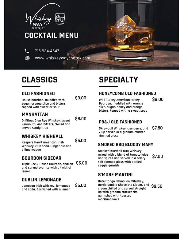 Menu | Whiskey Way