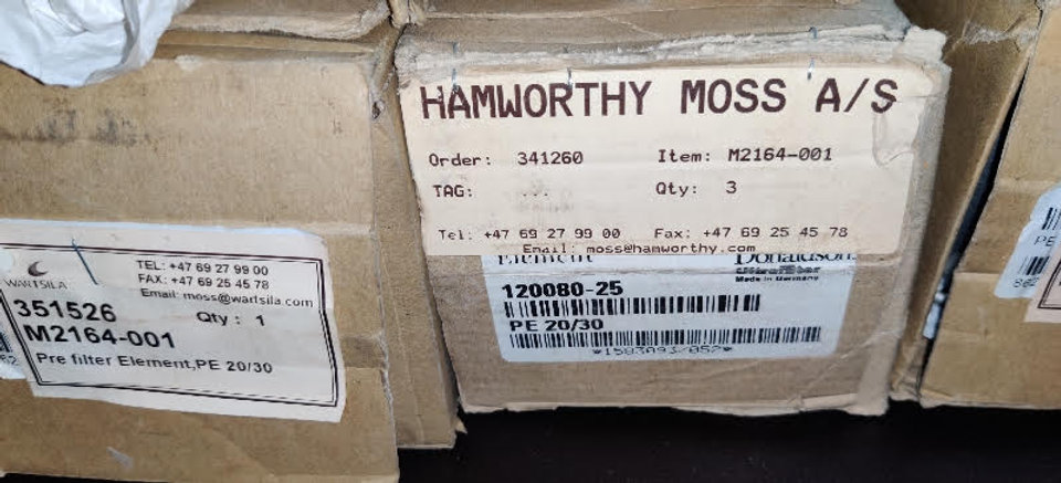 HAMWORTHY MOSS A/S M2164-001,WARTSILA 351526, Pre filter Element PE 20/ ...