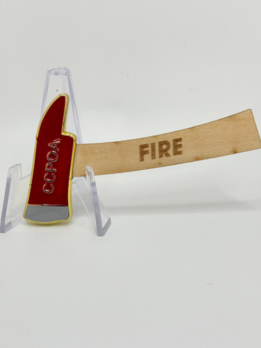 CCPOA FIRE CAMPS CHALLENGE COIN REAL WOOD HANDLE (not for sale) CUSTOM ...