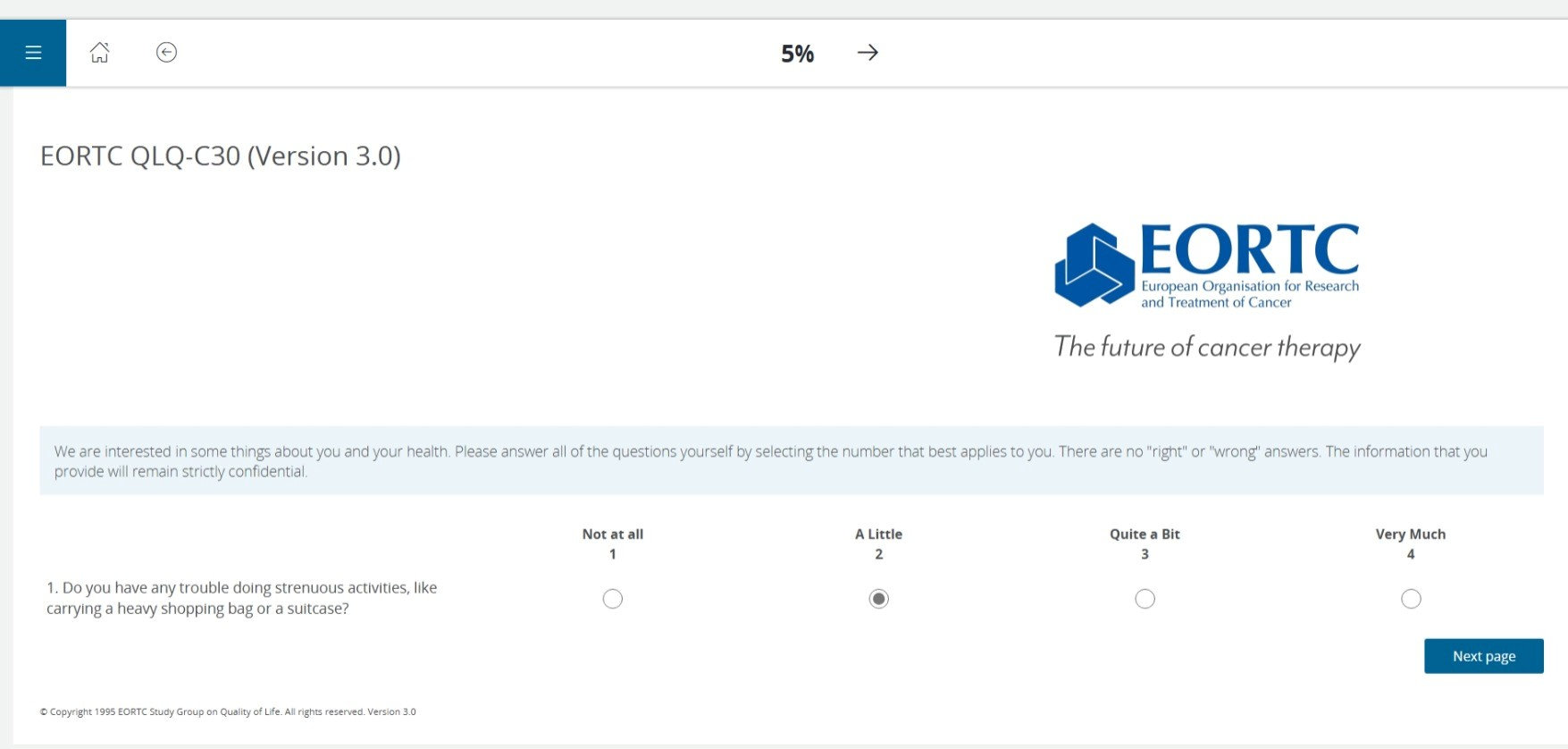 EORTC QLQ-C30 (Version 3.0)