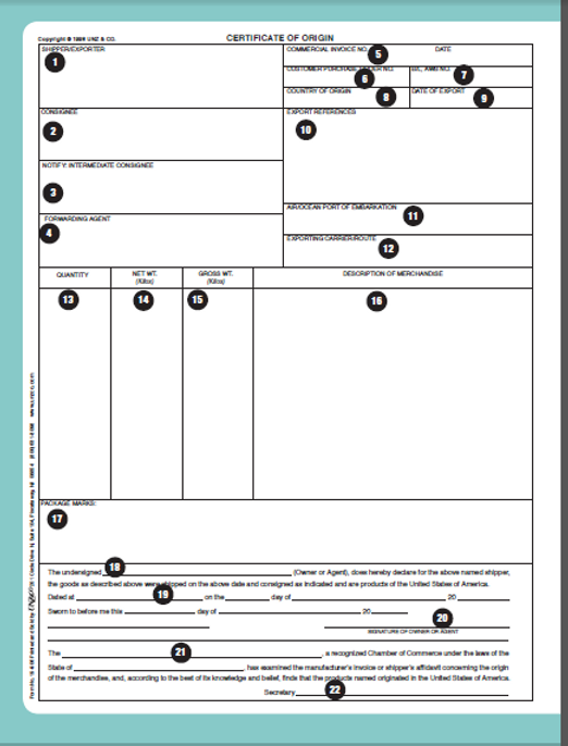 Certificate of Origin Apostille