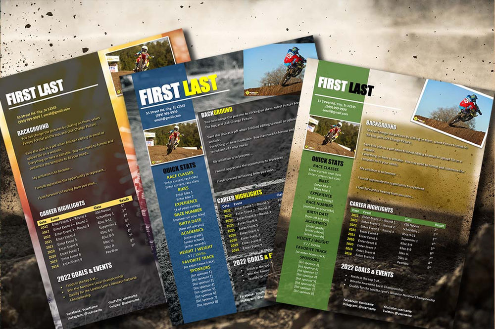 New Motocross Resume Templates for 2022-2023
