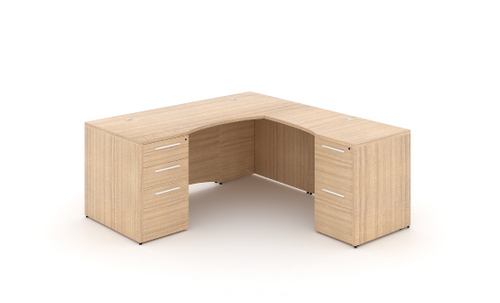 66" L-Shaped Rectangular Desk with Laminated Modesty Panel | Shore ...