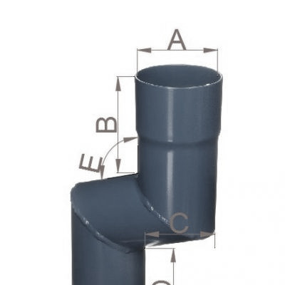150mm Diameter circular aluminium rainwater pipe plinth offset ...