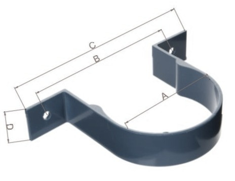 63mm Circular close fit aluminium pipe bracket | Gutters4u Ltd