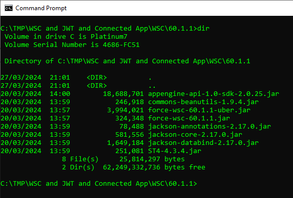Java, WSC, JWT and Connected Apps