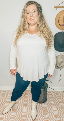 CURVY Lauren Leggings- Navy | Saffron + Sage