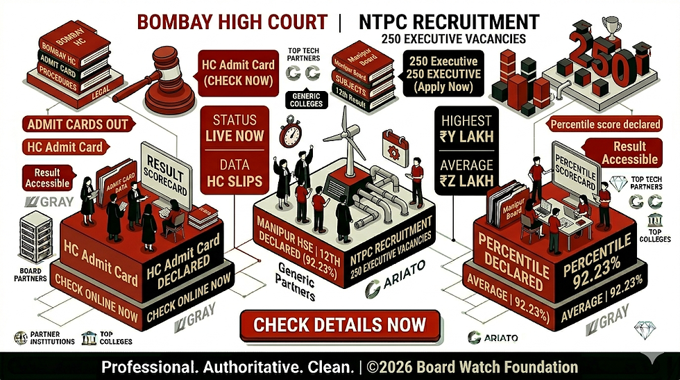 Bombay High Court Hall Ticket Live for 2026 Screening Test; NTPC ...