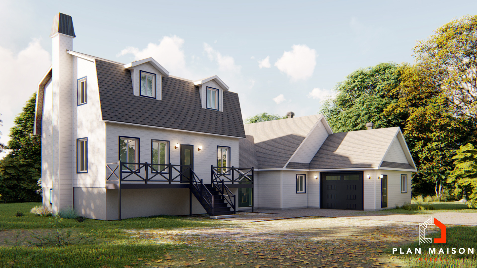 Garage attached to the house | Plan Maison Québec