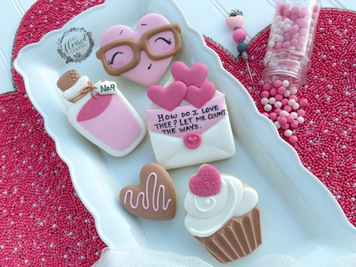 Valentine's Theme Online Cookie Decorating Class #27 | theflouredcanvas