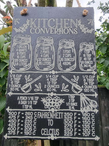 Kitchen conversion chart personalised hanging slate | Lead DIY Shop