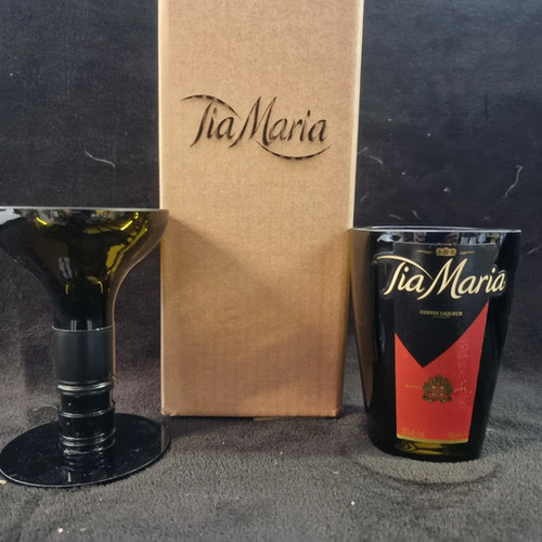 Tia Maria glass box Set Upcycled handmade can personalised | Lead DIY Shop