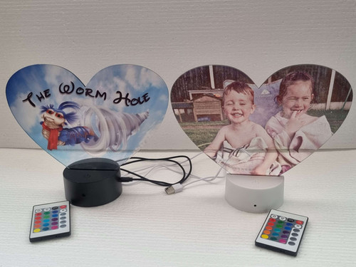 LED personalised night light with photos names logos fully customised ...