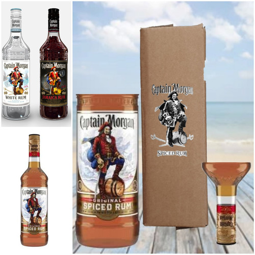 Captain Morgan Glasses all flavours Box Set Upcycled Glass handmade ...