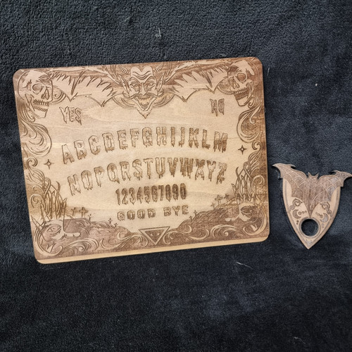 Wood Gothic Ouija Spirit Board with Bat Planchard and personalized ...