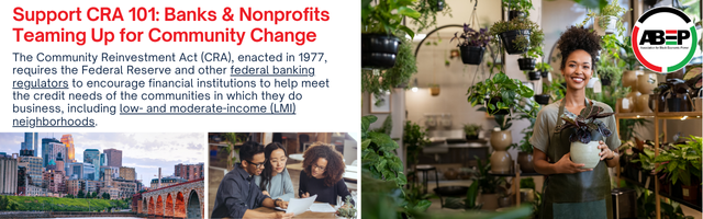 CRA 101: Banks & Nonprofits Teaming Up for Community Change | ABEP