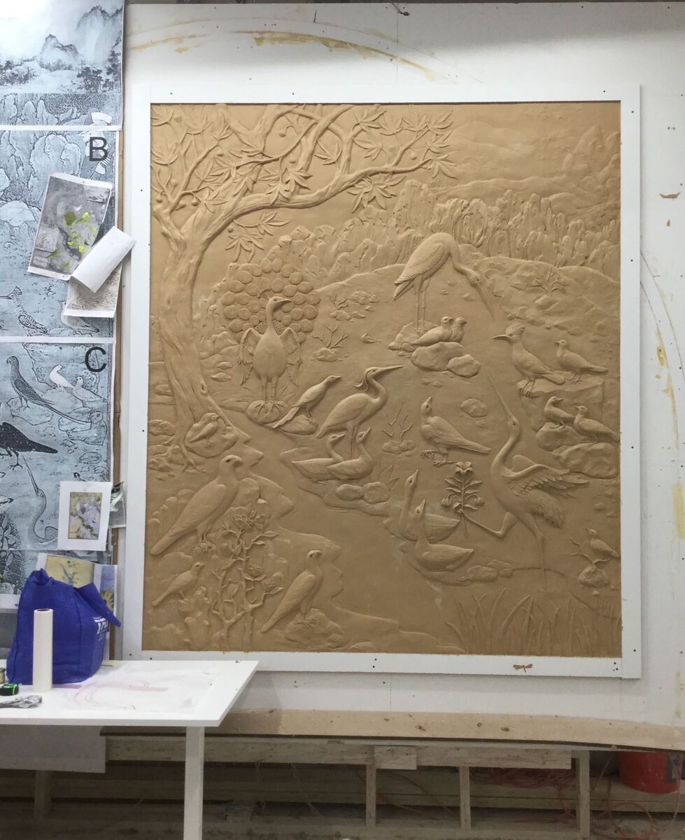 CREATE INTRIGUE WITH A CAST PLASTER BAS RELIEF DESIGN
